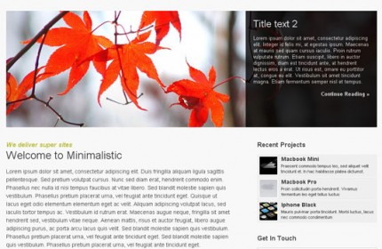 25 Free Minimal and Clean Style XHTML/CSS Website Templates - Designbeep