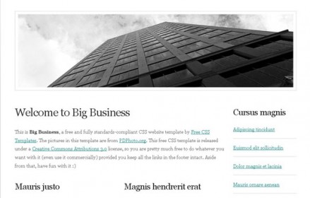 25 Free Minimal and Clean Style XHTML/CSS Website Templates - Designbeep