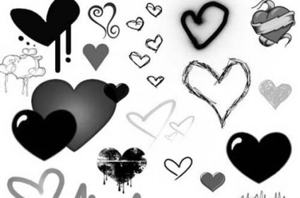 35 Sets of Free Photoshop Heart Brushes For Designers - Designbeep