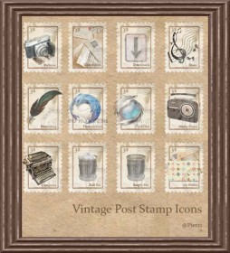 20 Sets Of Free Vintage Style Icons - Designbeep