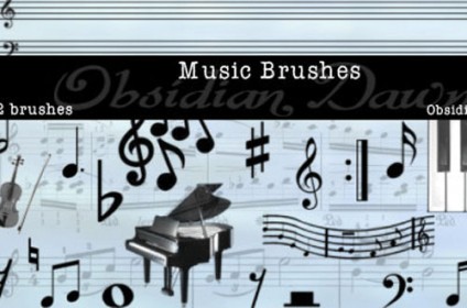 A Free Collection Of Music Note Brushes For Photoshop - Designbeep