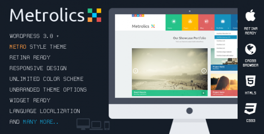 WP Theme Of the Day #121 – Metrolics – Responsive Metro WordPress Theme ...