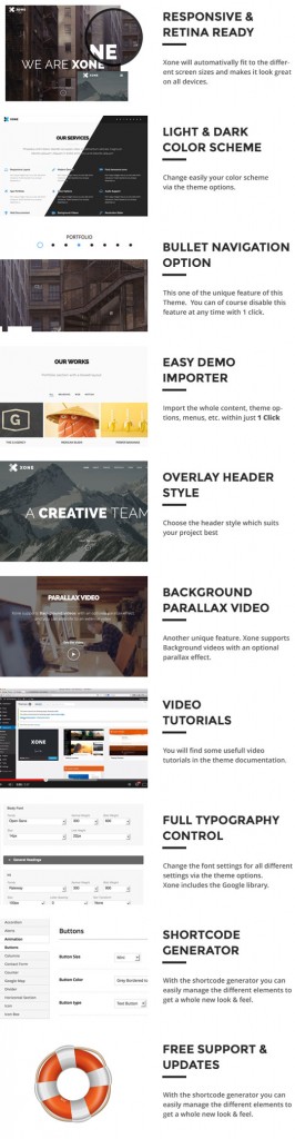 WP Theme Of the Day #137 – Xone – Clean One Page Wordpress Theme - Designbeep