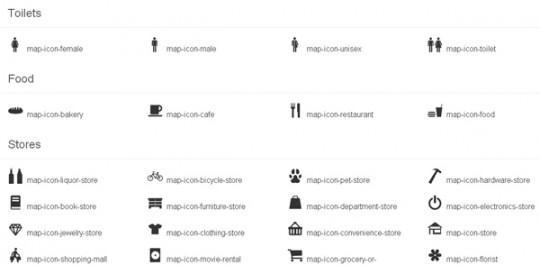 Map Icons v.2.1- Icon font for Google Maps API and Google Places API ...