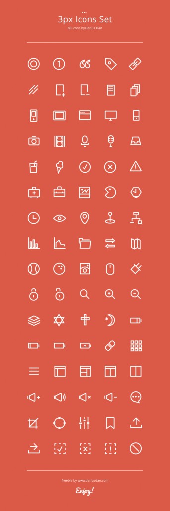 Free Download : 3px Icons Set - Designbeep