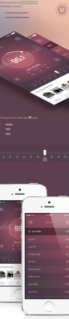 Mobile App Design Inspiration – FM Radio UI (PSD Included) - Designbeep