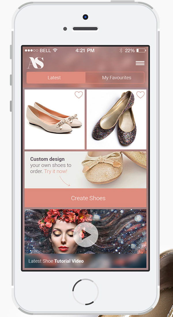 Mobile App Design Inspiration – AS Shoe - Designbeep