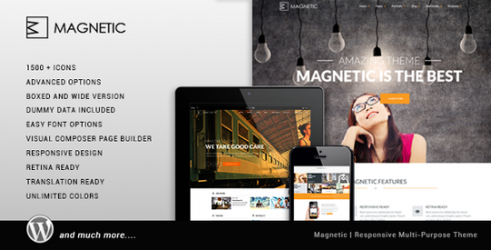 WP Theme Of the Day #198 – Magnetic – Creative Responsive Multi-Purpose Theme - Designbeep