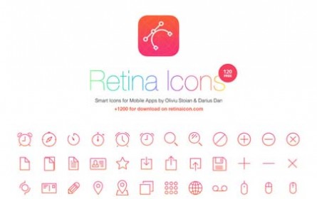 Free Download : RetinaIcon - 120 Free Icons - Designbeep