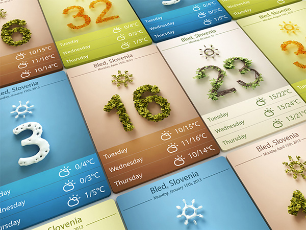 Mobile App Design Inspiration – Weather App - Designbeep