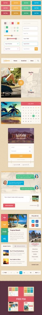 Free Download : Summer UI Kit (PSD) - Designbeep