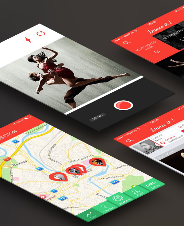 Mobile App Design Inspiration – Dance It ! (free app) - Designbeep