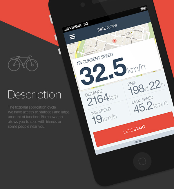 Mobile App Design Inspiration – Bike now! - Designbeep