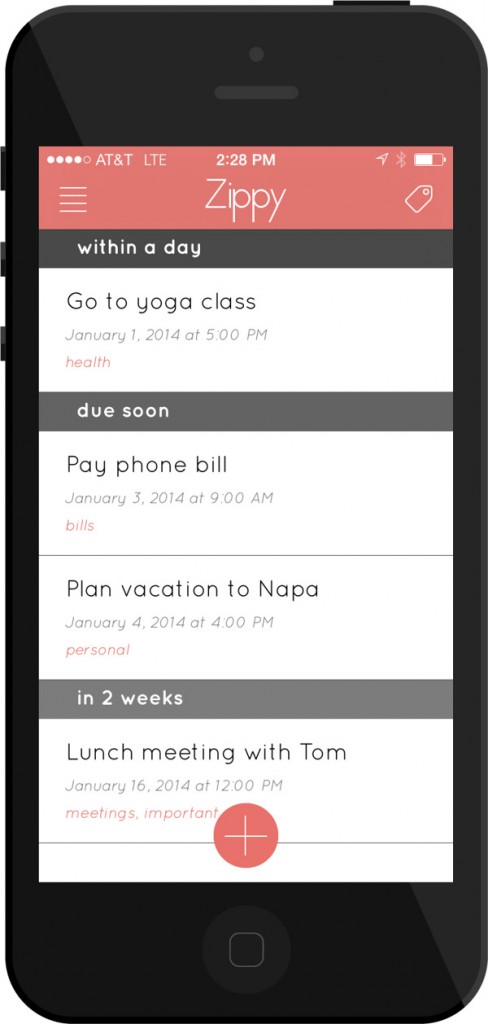 Mobile App Design Inspiration – Zippy - Tasks & Reminders (available on ...