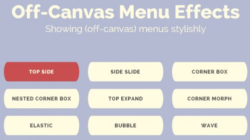 Off-canvas Menu Effects - Designbeep