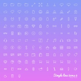 Free Download : 100 Simple Line Icons V.2 - Designbeep
