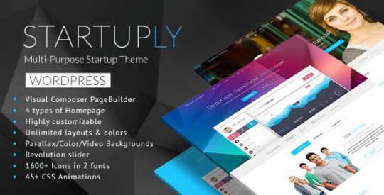 WP Theme Of the Day #288 – Startuply – Multi-Purpose Startup Theme - Designbeep