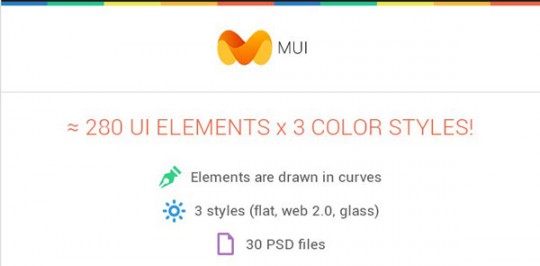 Free Download : 280 UI Elements in 3 Styles - Designbeep