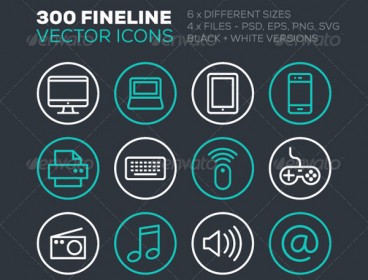 300 Free Fineline Icons (PSD,EPS,PNG,SVG) - download link valid for 24 ...