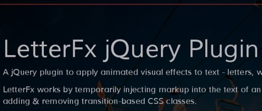 LetterFx - A jQuery plugin to apply animated visual effects to letters and words - Designbeep