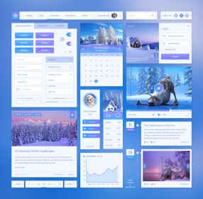 Free Download : Snowflake UI Kit - Designbeep