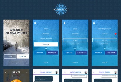 Free Download : Winter - iOS Design Kit (PSD) - Designbeep