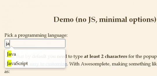 Awesomplete – Ultra Lightweight and Customizable Autocomplete Widget ... Awesomplete – Ultra Lightweight and Customizable Autocomplete Widget ...