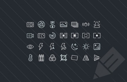 Free Download : Photography & Camera Function Icons (PSD, SVG) - Designbeep