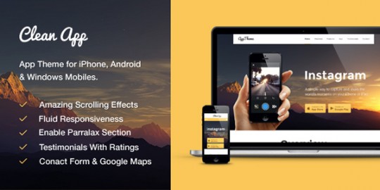 CleanApp - Perfect Wordpress Theme to showcase your mobile app or other ...