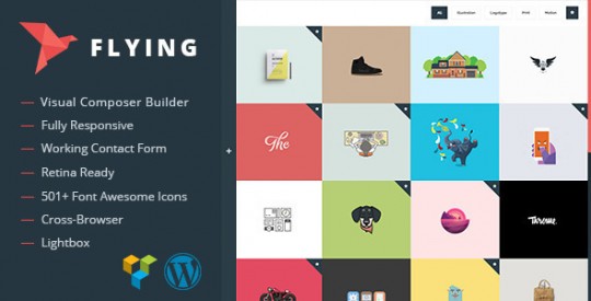 Flying - Grid Style Portfolio WordPress Theme - Designbeep