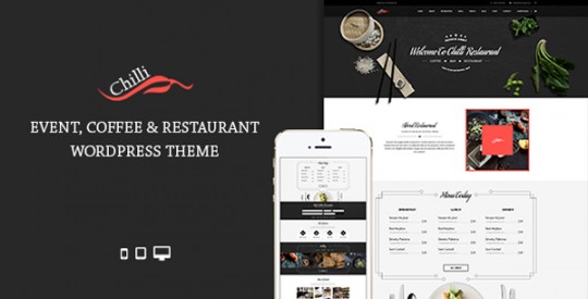 Chilli - Event Coffee & Restaurant WordPress Theme - Designbeep