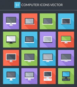 16 Fresh Free Flat Computer Icons (PSD, SVG, AI, EPS, PNG) - Designbeep