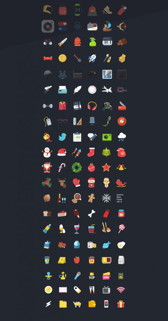Free Download : 120+ Free Flat PSD Colorful Icons - Designbeep