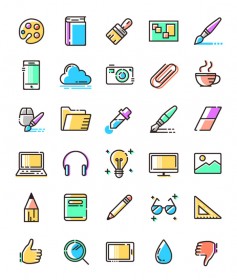 Free Download : Colored Line Icons (SVG, PNG) - Designbeep
