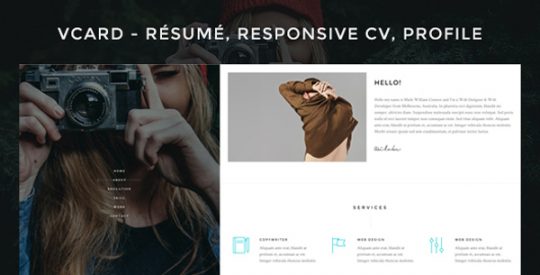 Vcard – Responsive CV WordPress Theme - Designbeep