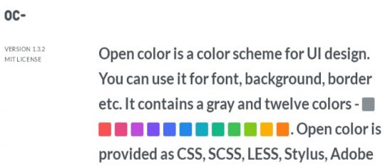 Open Color - Color Scheme For UI Design - Designbeep