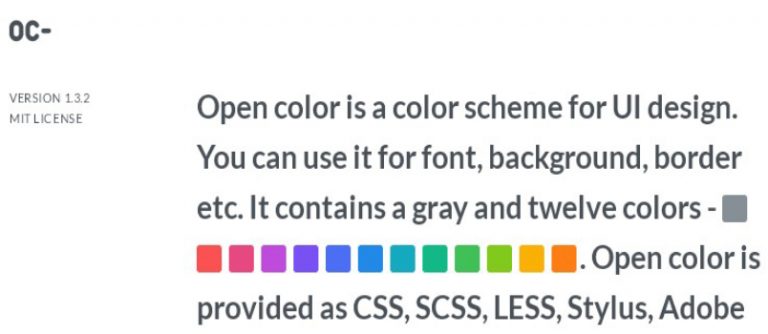 Open Color - Color Scheme For UI Design - Designbeep