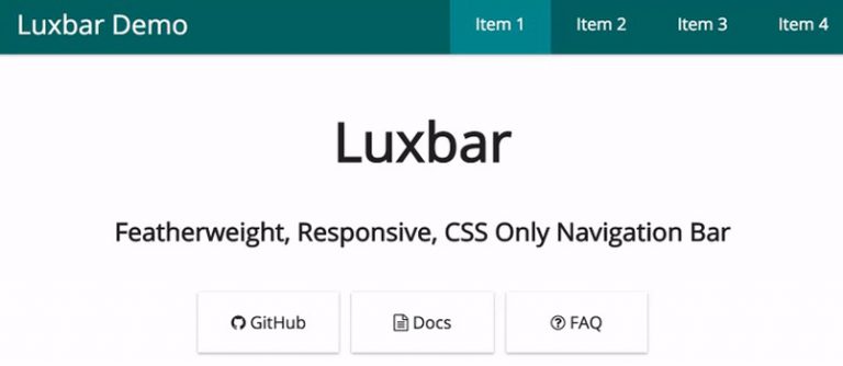 Luxbar - Responsive, CSS Only Navigation Bar - Designbeep