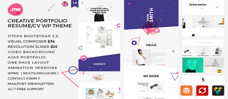 Creative Portfolio & Resume / CV WordPress Theme - Designbeep