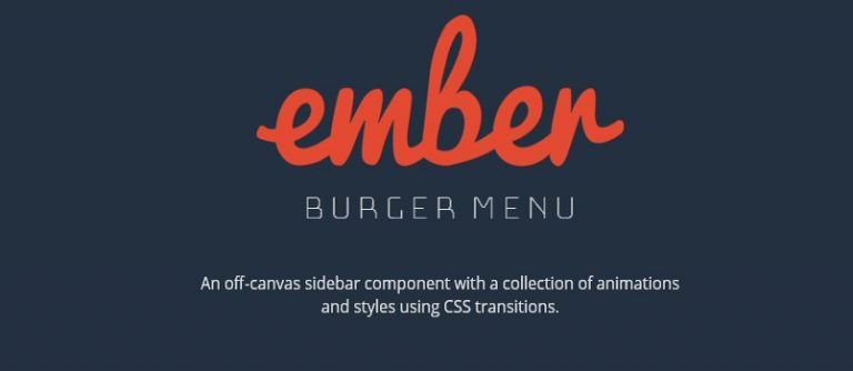Ember Burger Menu: Off-canvas sidebar component using CSS transitions - Designbeep