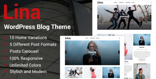 Lina - Responsive WordPress Blog Theme - Designbeep