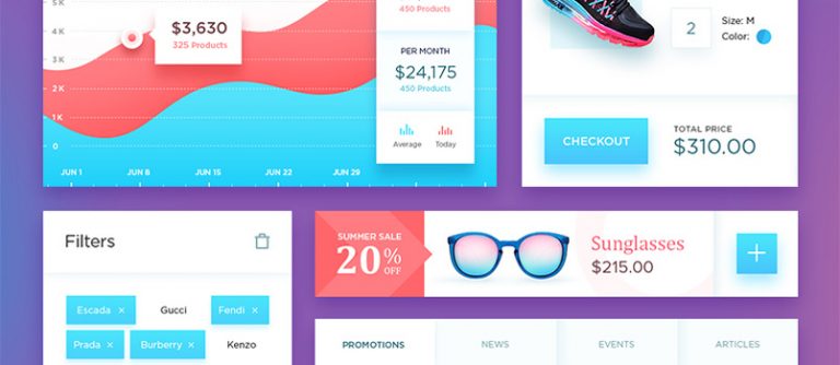 Free Ecommerce UI Kit (PSD) - Designbeep