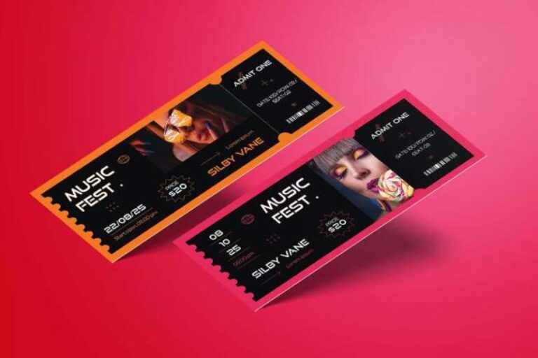 30+ Free and Premium Ticket Templates You Can Edit Easily - Designbeep
