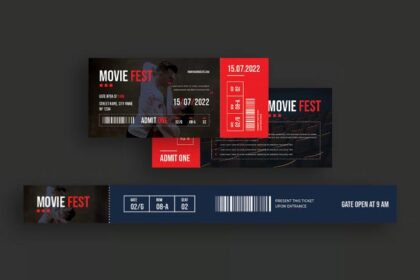 30+ Free and Premium Ticket Templates You Can Edit Easily - Designbeep