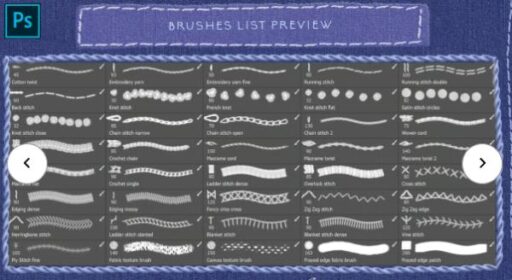 10 Sets Of Free Photoshop Stitch Brushes (100 Downloads) - Designbeep